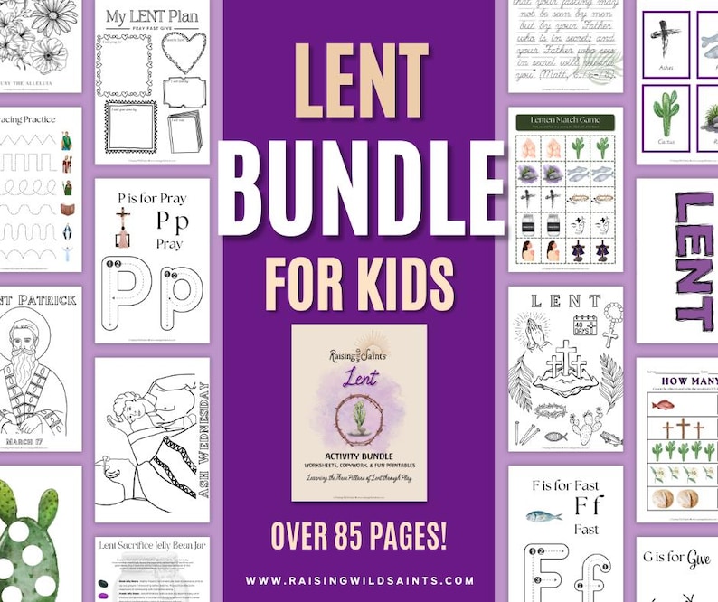 Catholic LENT Activity Bundle Printables Worksheets for Kids Liturgical ...