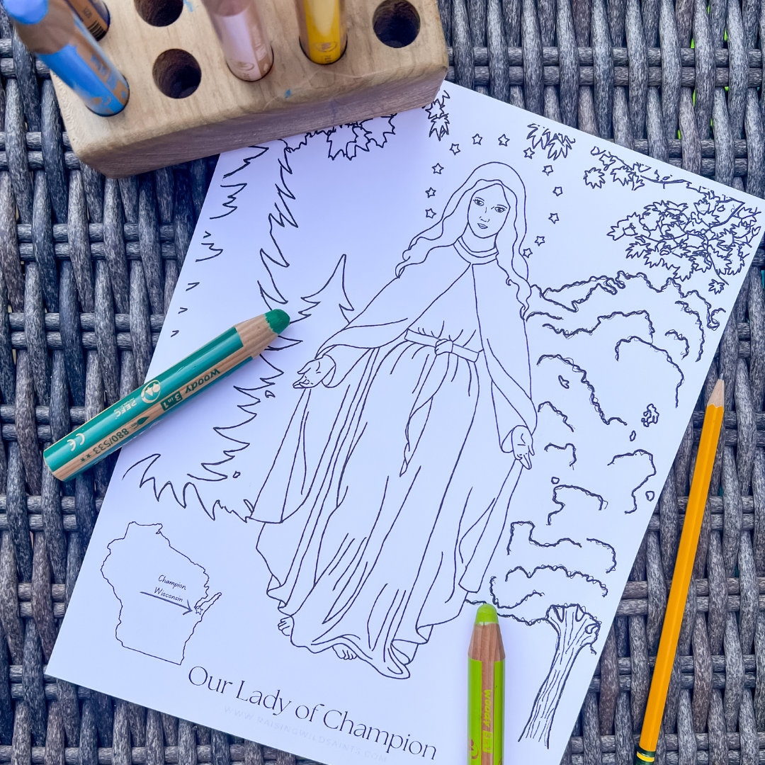 Our Lady of Champion Coloring Page | Our Lady of Good Help | Catholic ...