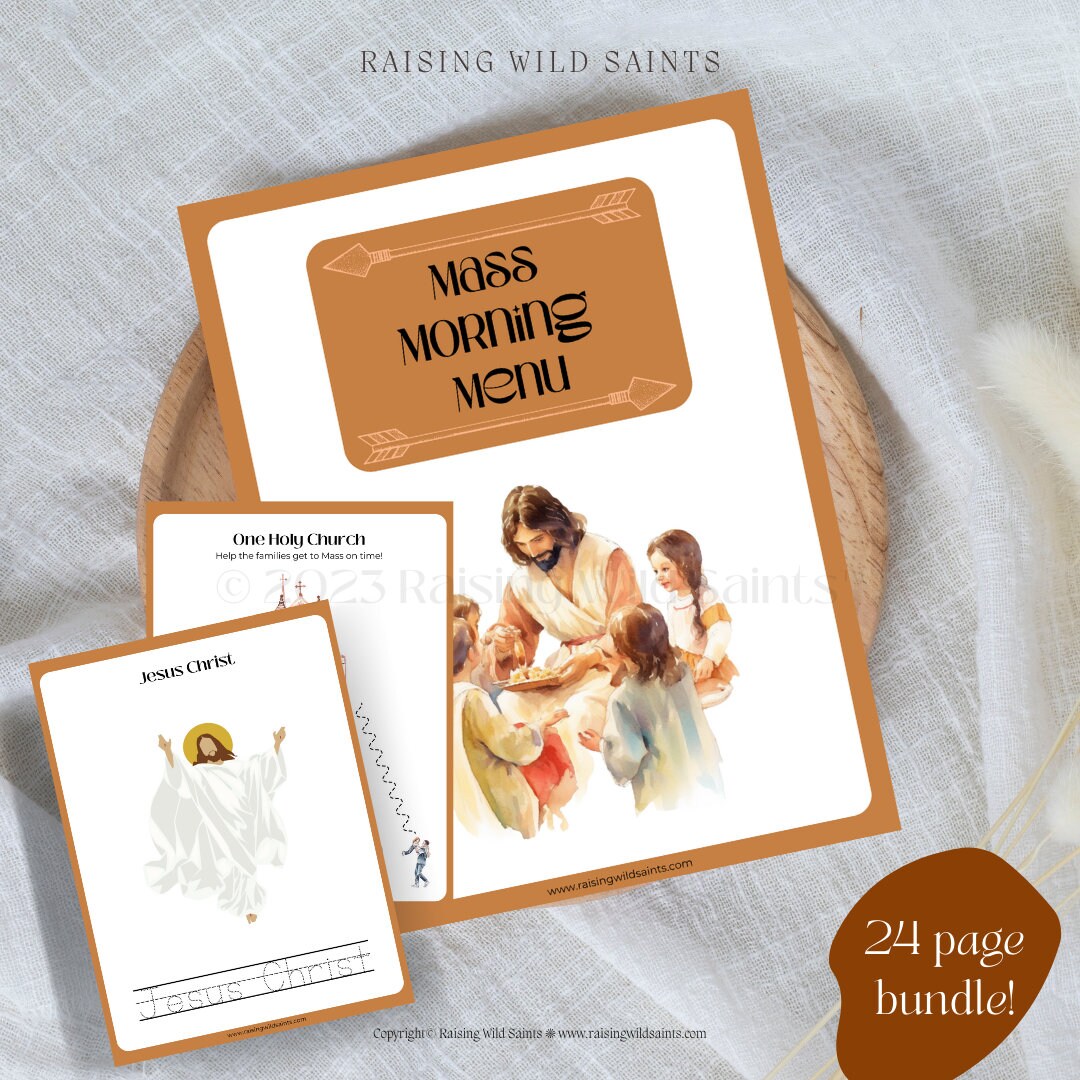 Catholic Mass Morning Menu | Printables Toddler Busy Book Activity ...