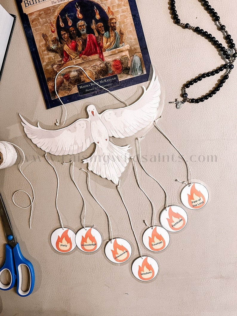 Pentecost Printable Craft & Activity DOWNLOAD, Flame + Dove Wall ...