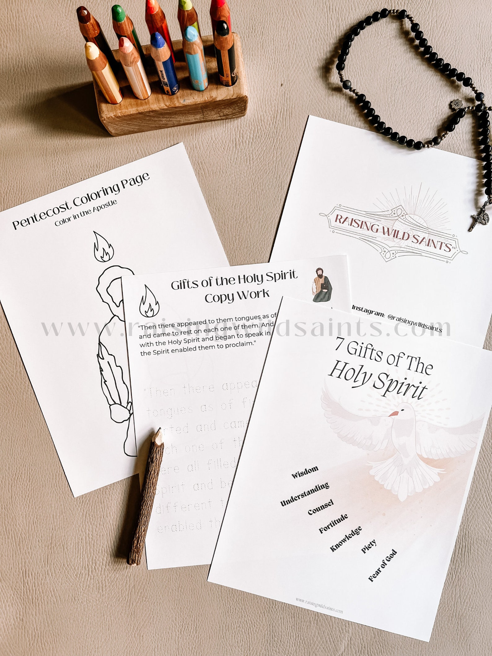 Pentecost Printable Craft & Activity DOWNLOAD, Flame + Dove Wall ...