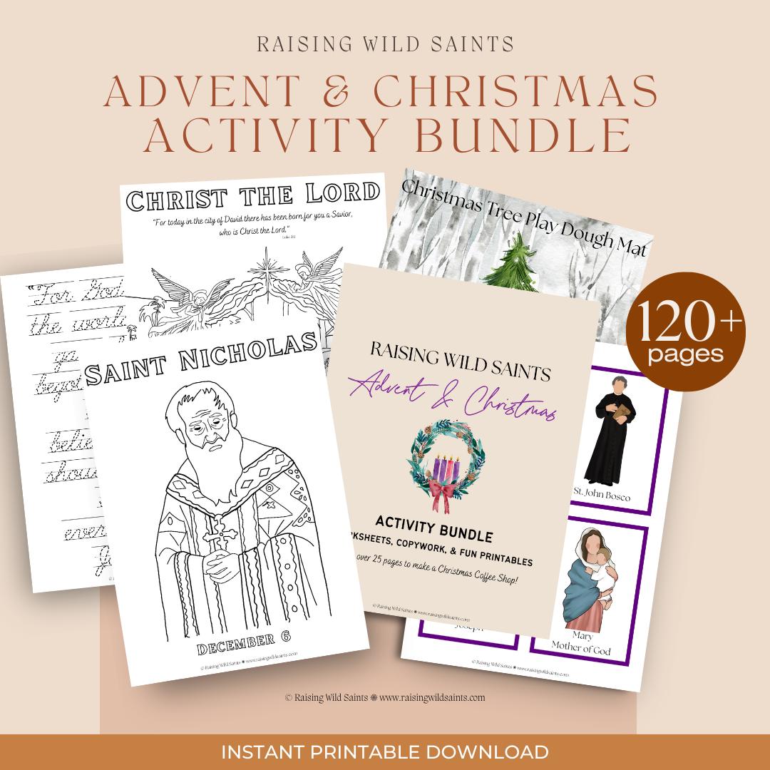 ADVENT Printables Activity Bundle for Kids, Catholic Christmas ...