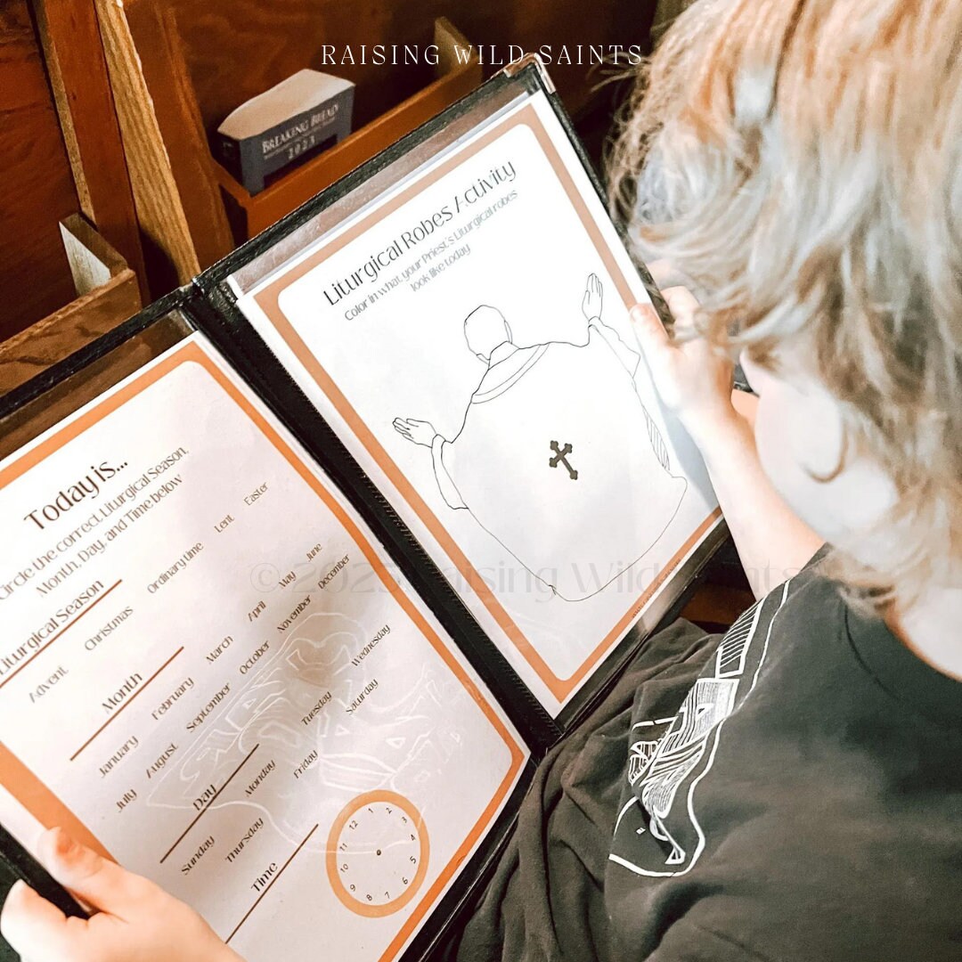Catholic Mass Morning Menu | Printables Toddler Busy Book Activity ...