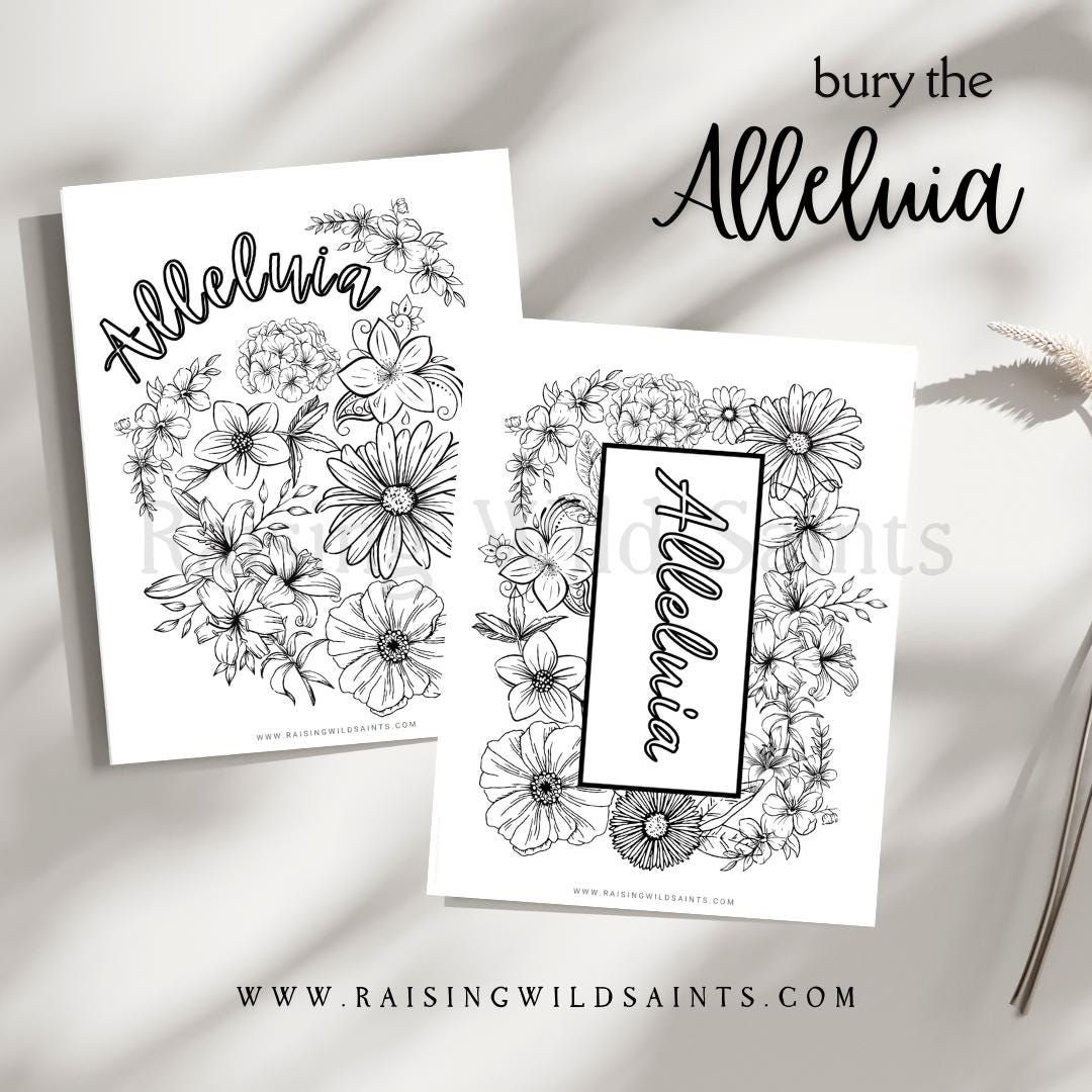 Alleluia Coloring Page | Bury the Alleluia Activity | Catholic ...