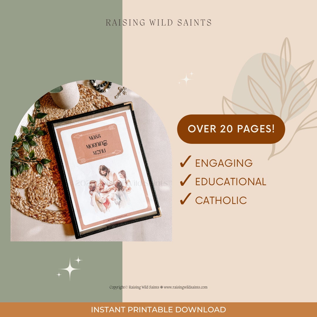 Catholic Mass Morning Menu | Printables Toddler Busy Book Activity ...