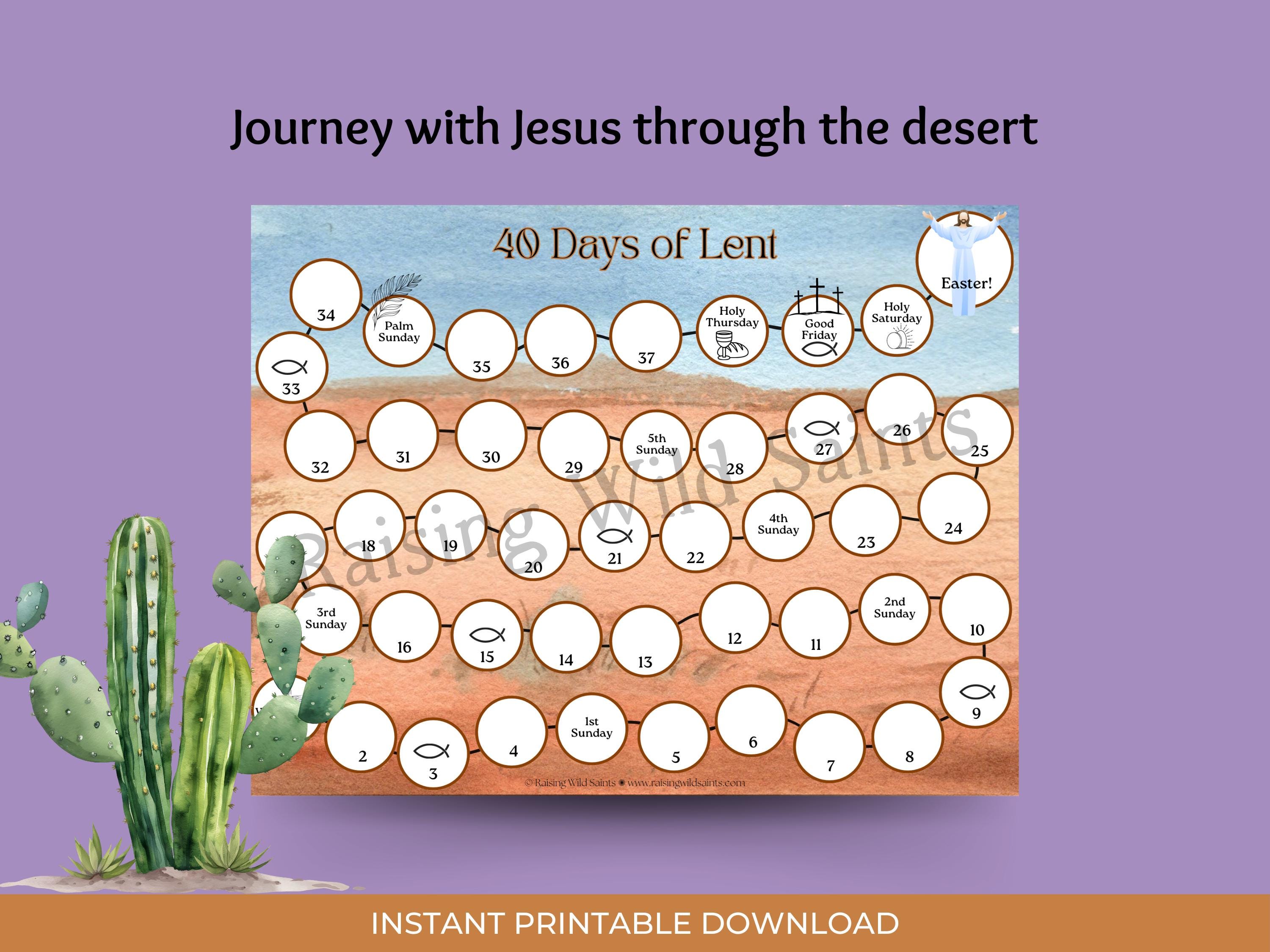 40 Days of Lent Countdown Map Journey to the Cross Ash Wednesday ...