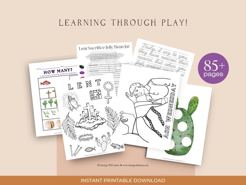 Catholic LENT Activity Bundle Printables Worksheets for Kids Liturgical ...