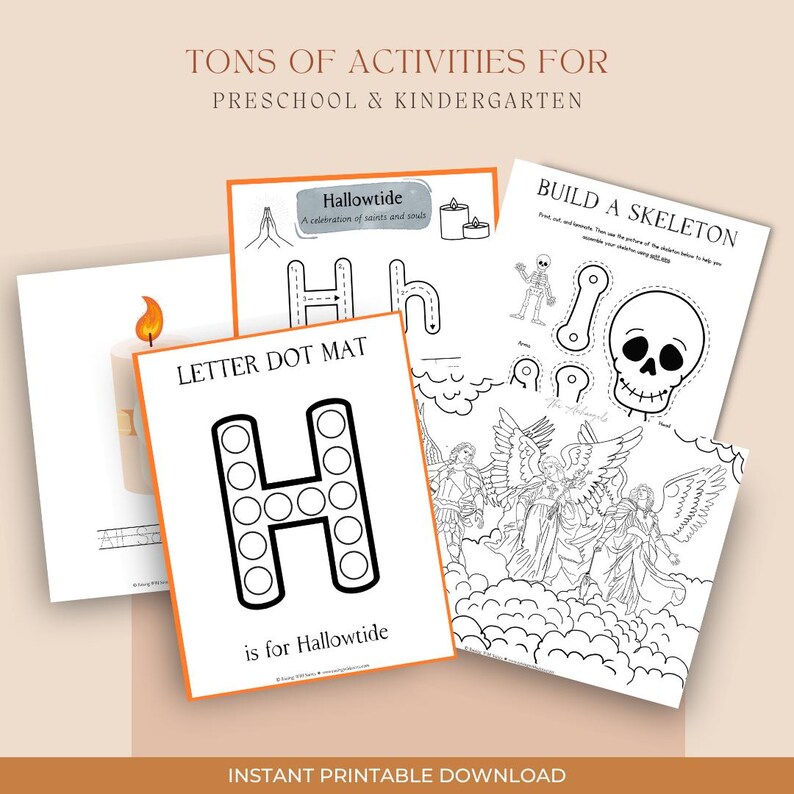 Hallowtide Printables Activity Bundle for Kids, All Saints Day & All ...