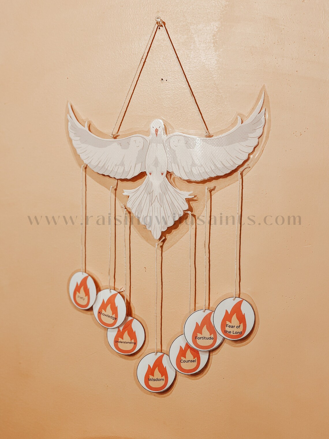 Pentecost Printable Craft & Activity DOWNLOAD, Flame + Dove Wall ...