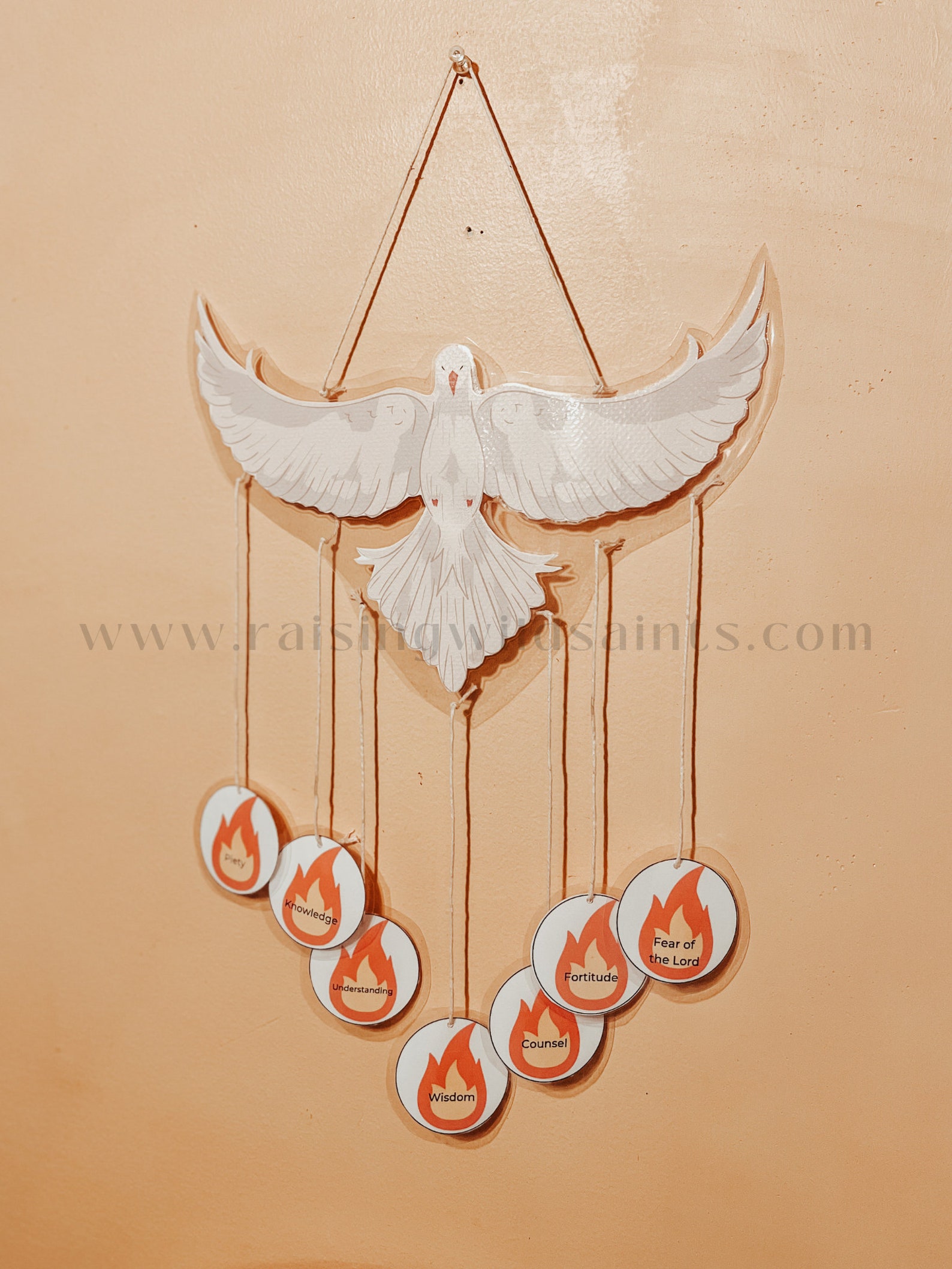 Pentecost Printable Craft & Activity DOWNLOAD, Flame + Dove Wall ...