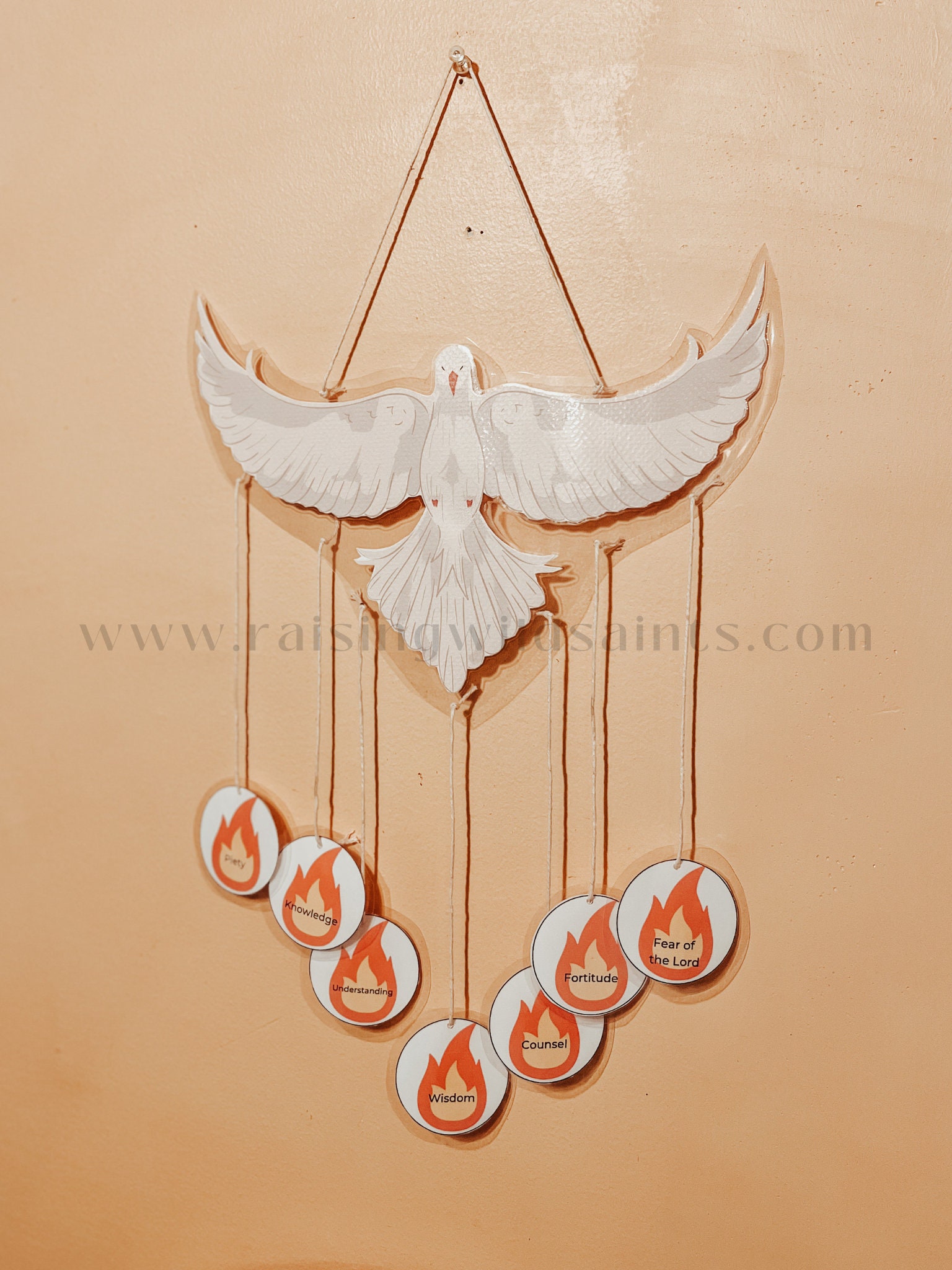 Pentecost Printable Craft & Activity DOWNLOAD, Flame + Dove Wall ...