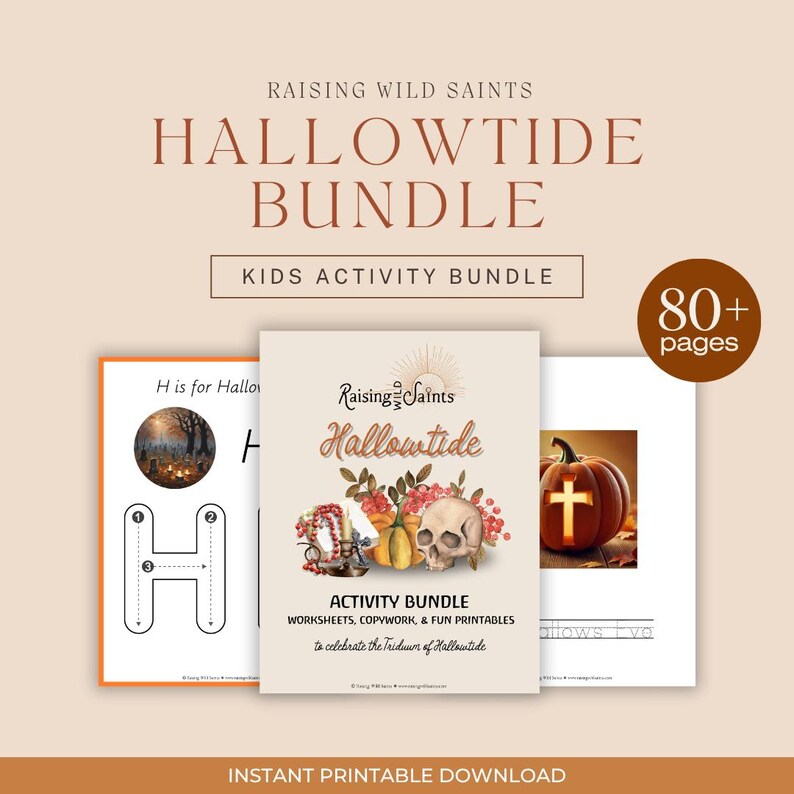 HALLOWTIDE Printables Activity Bundle for Catholic Kids, All Saints Day ...