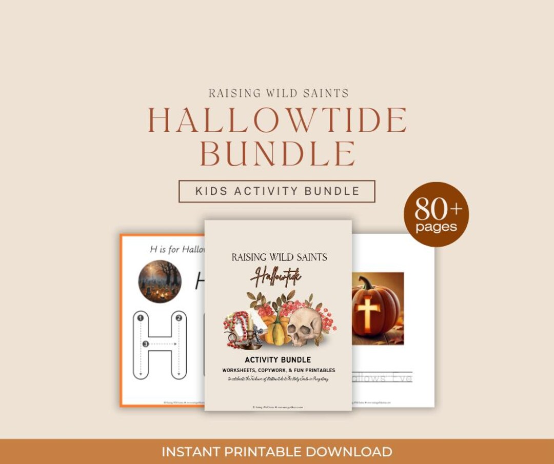 Hallowtide Printables Activity Bundle for Kids, All Saints Day & All ...