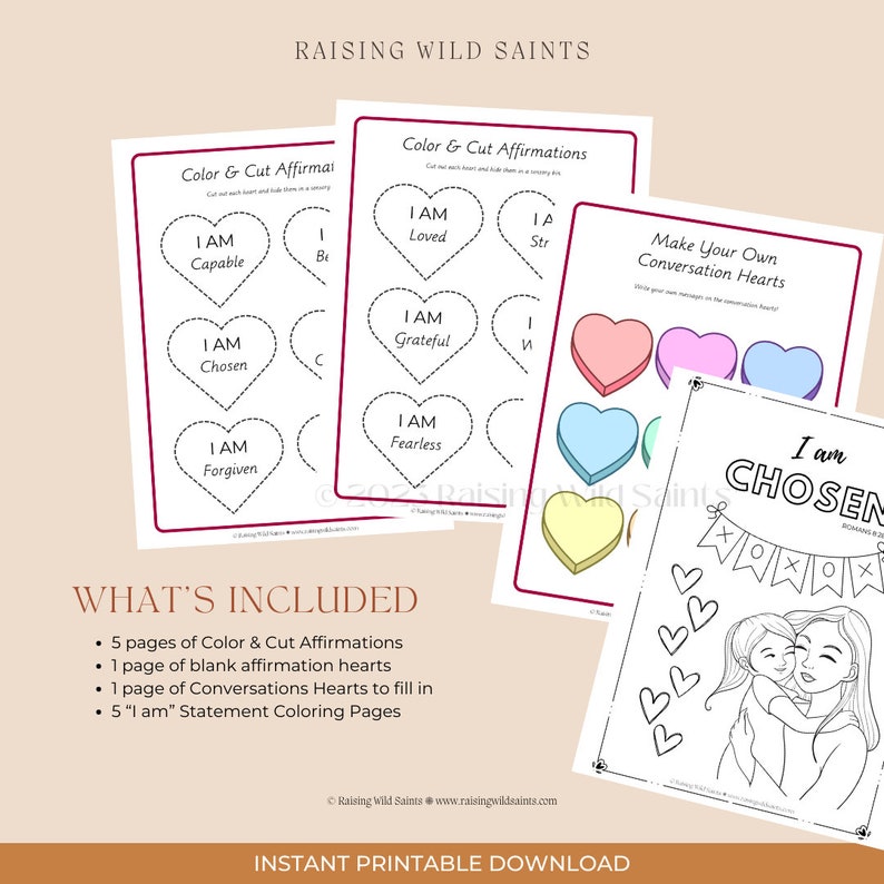 Heart Affirmations Printable, Homeschool Bible Verse Coloring Pages ...