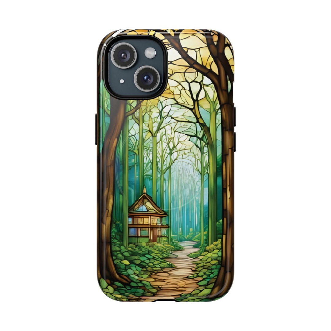 Enchanted Forest Path Phone Case | Tough Magnetic Case | Stained Glass ...