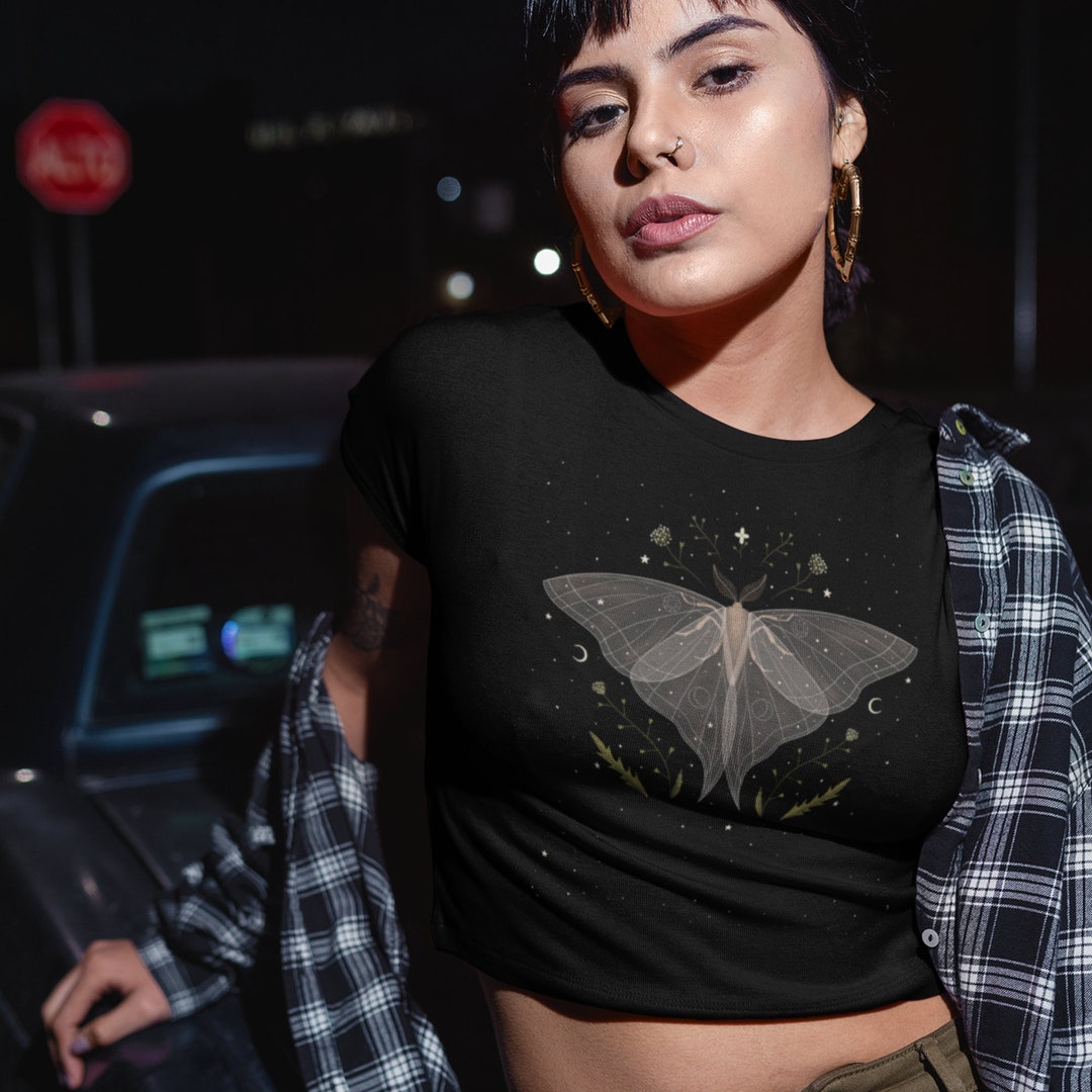 Fairy Grunge Crop Top, Grunge Belly Shirt, Butterfly Top, Half Shirt ...