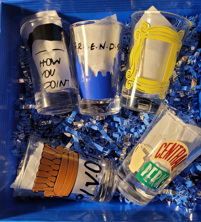 Friends Shot Glasses, Pivot, Friends Show, Comedy, Collectors - Etsy