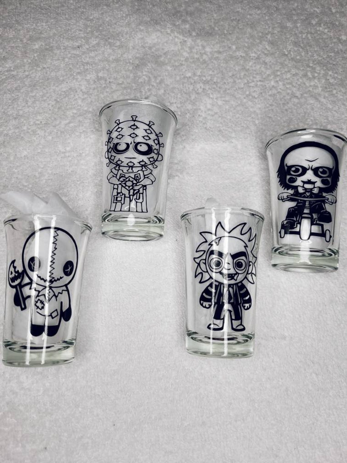 Horror Theme Shot Glasses, Scary Movies, Collectors - Etsy