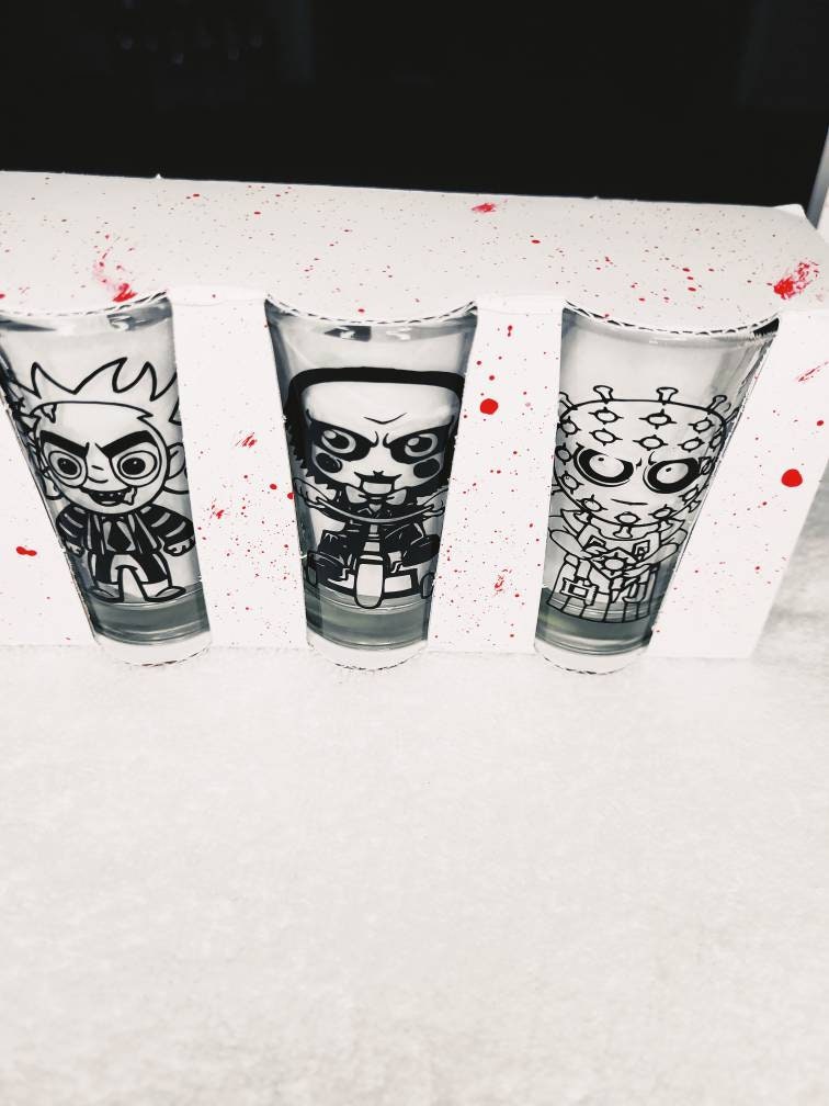 Horror Theme Shot Glasses, Scary Movies, Collectors - Etsy