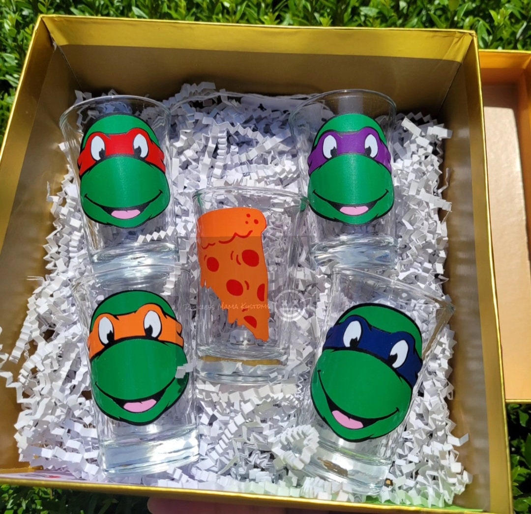 Ninja Turtles Shot Glass Set/ Collectible/ Vintage Turtles/ Present ...
