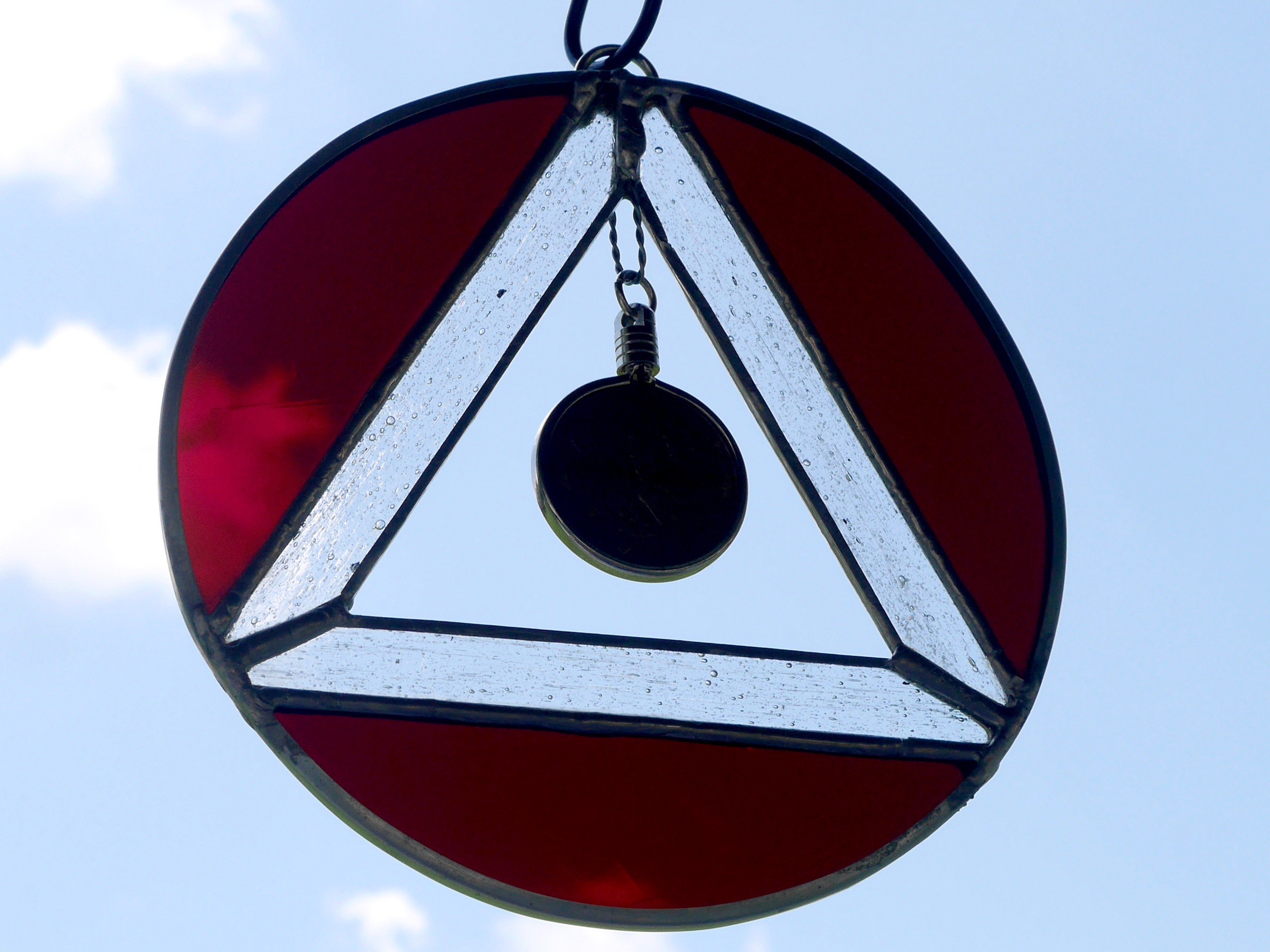 AA Recovery Symbol Stained Glass Alcoholic Anonymous Coin - Etsy
