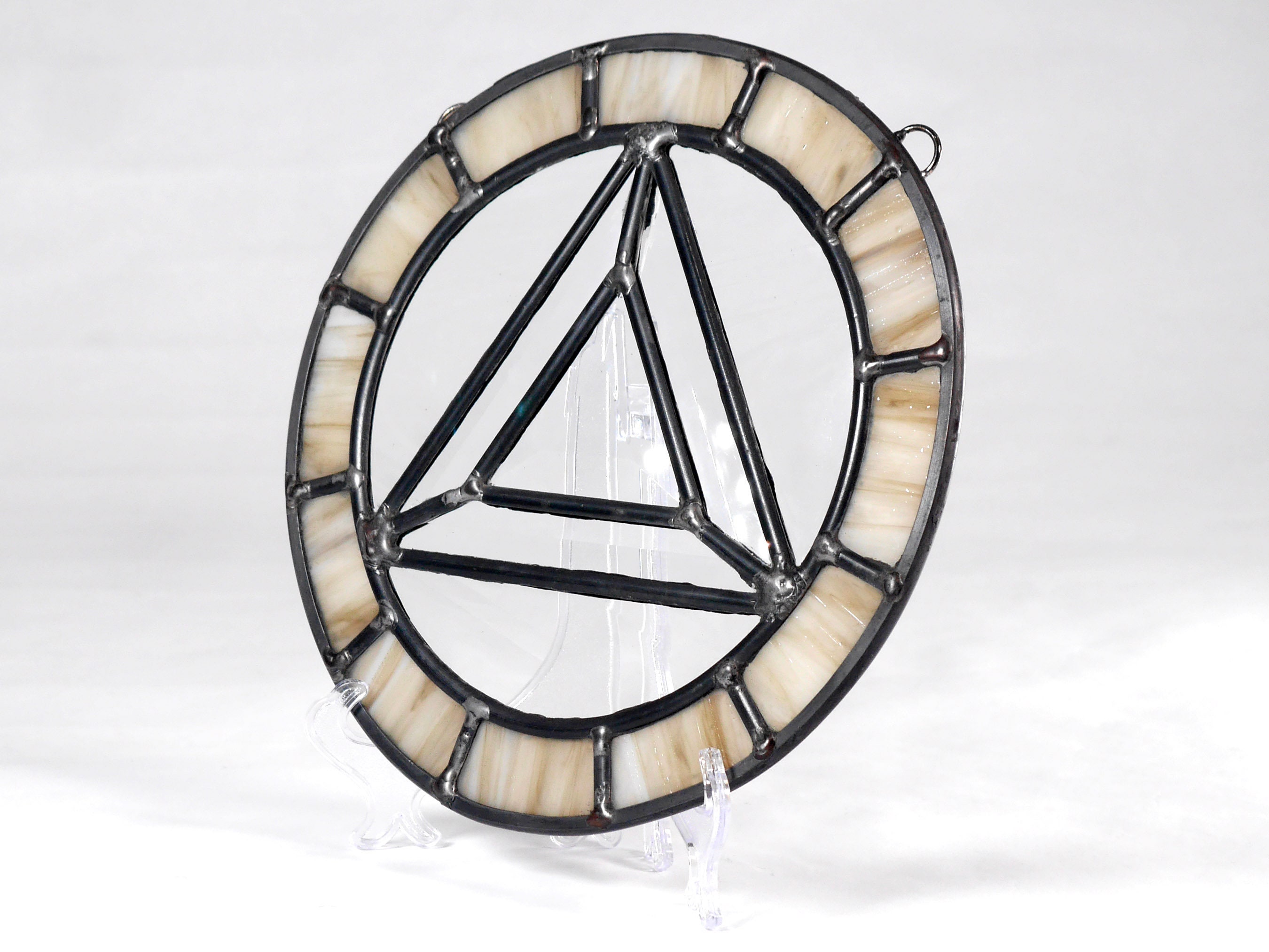 AA Recovery Symbol Leaded Stained Glass Panel, Alcoholic Anonymous, AA ...