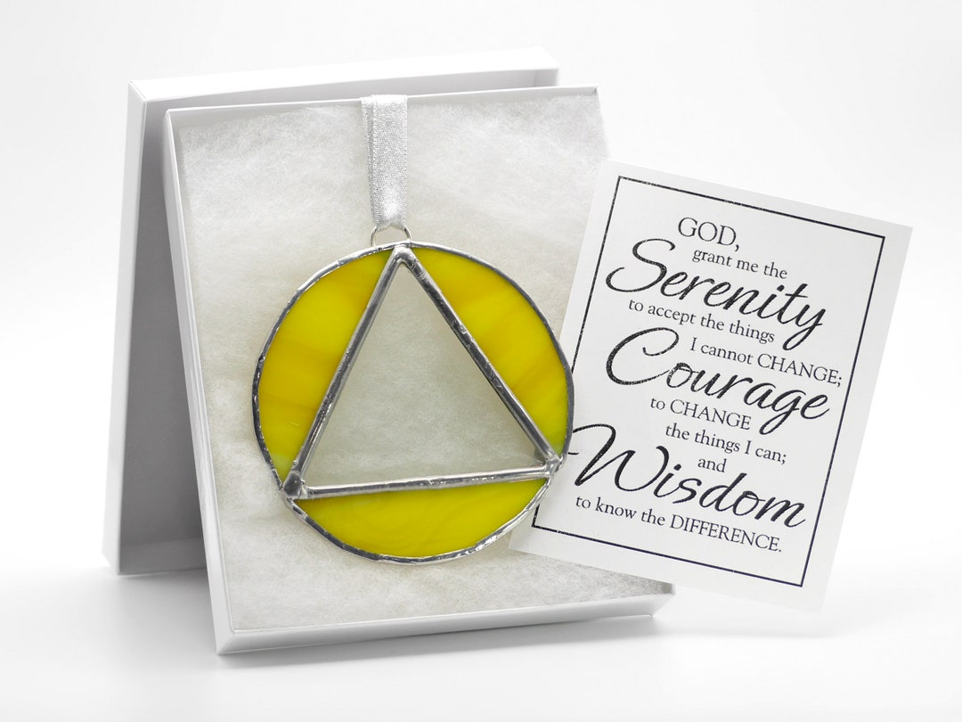 AA Recovery Symbol Stained Glass Sun Catcher: Serenity Prayer Gift - Etsy