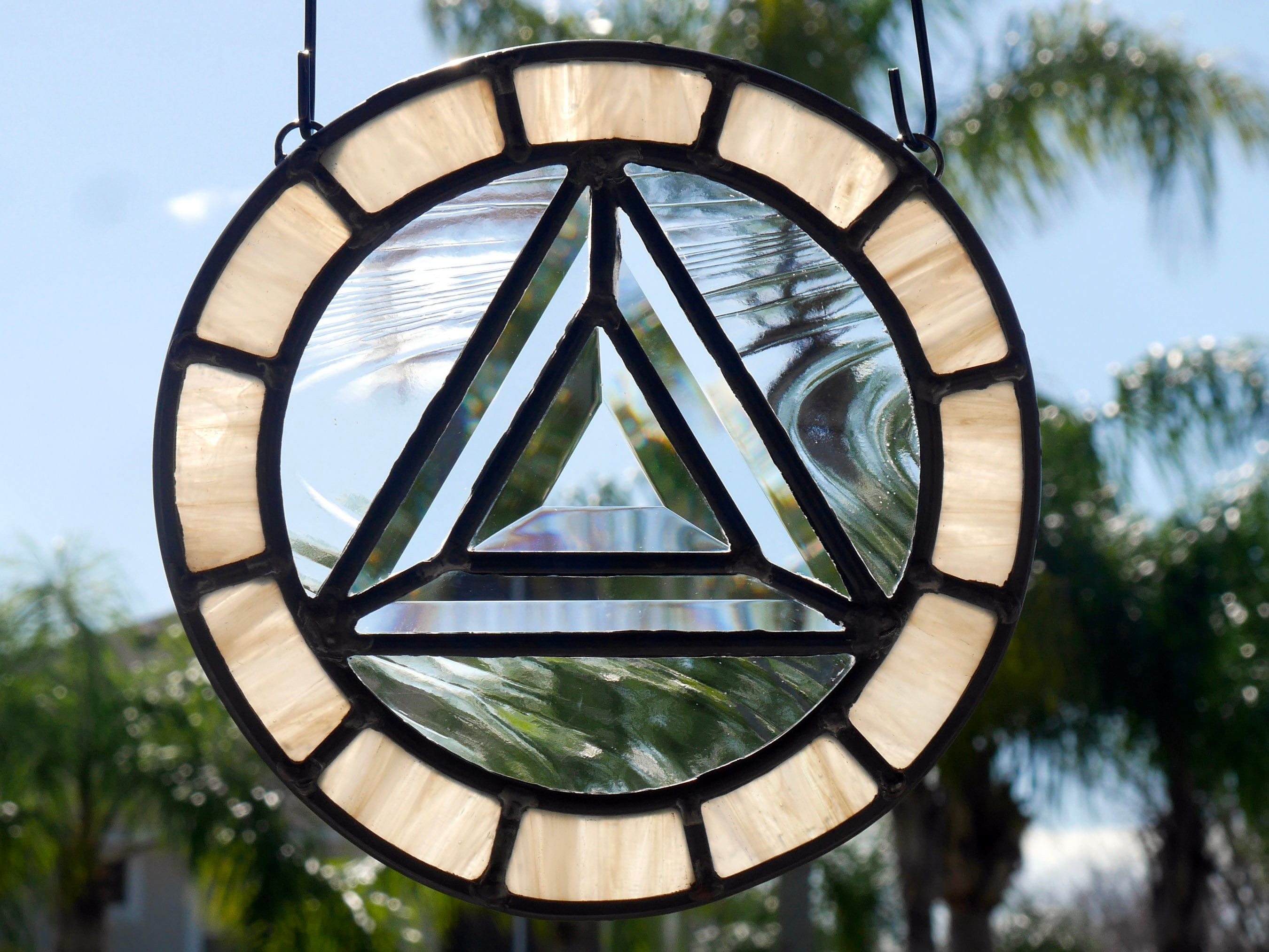 AA Recovery Symbol Leaded Stained Glass Panel, Alcoholic Anonymous, AA ...
