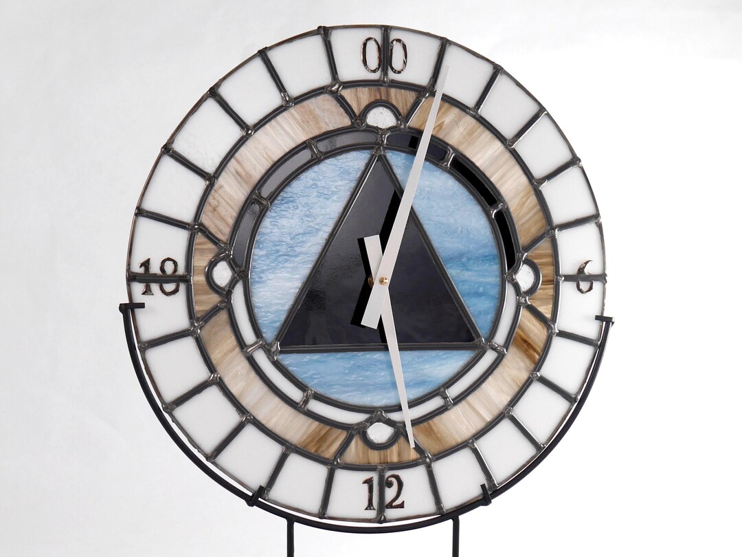 AA Stained Glass Clock: "one Day at a Time" Sobriety Gift - Etsy