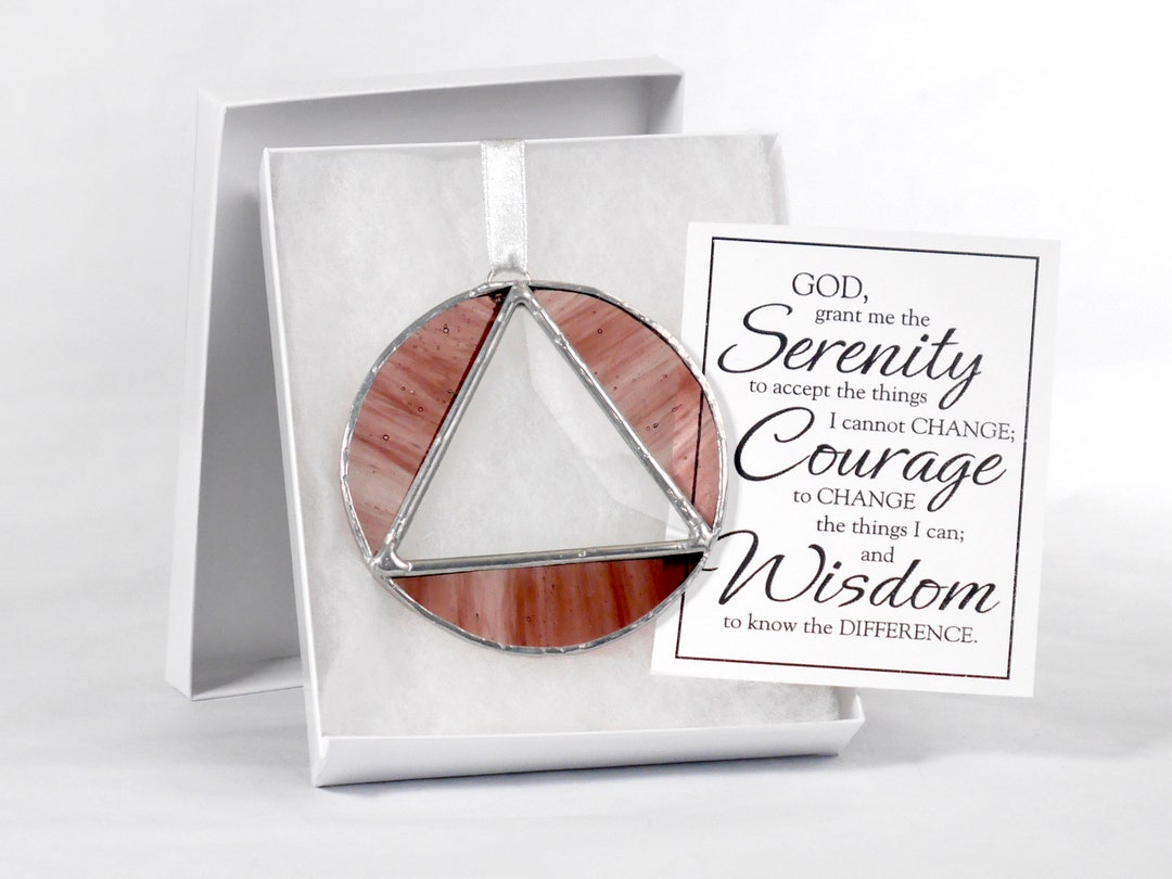 AA Recovery Symbol Stained Glass, Alcoholic Anonymous, Serenity Prayer ...