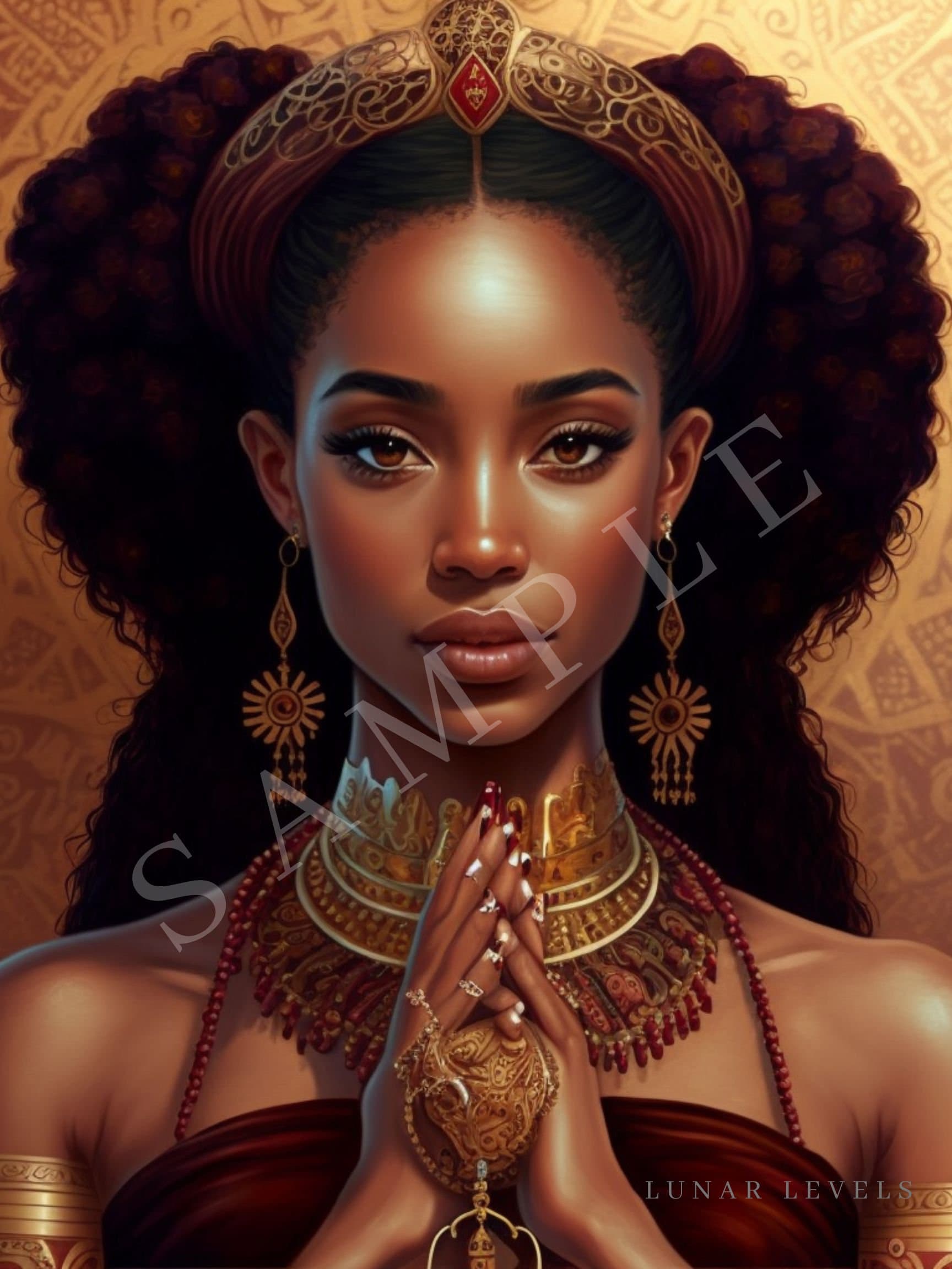 Queen Aesthetic Wall Art Ai Digital Black Woman Art Etsy Uk