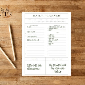 Minimal BOHO Daily Planner | Modern Black and White | Downloadable ...
