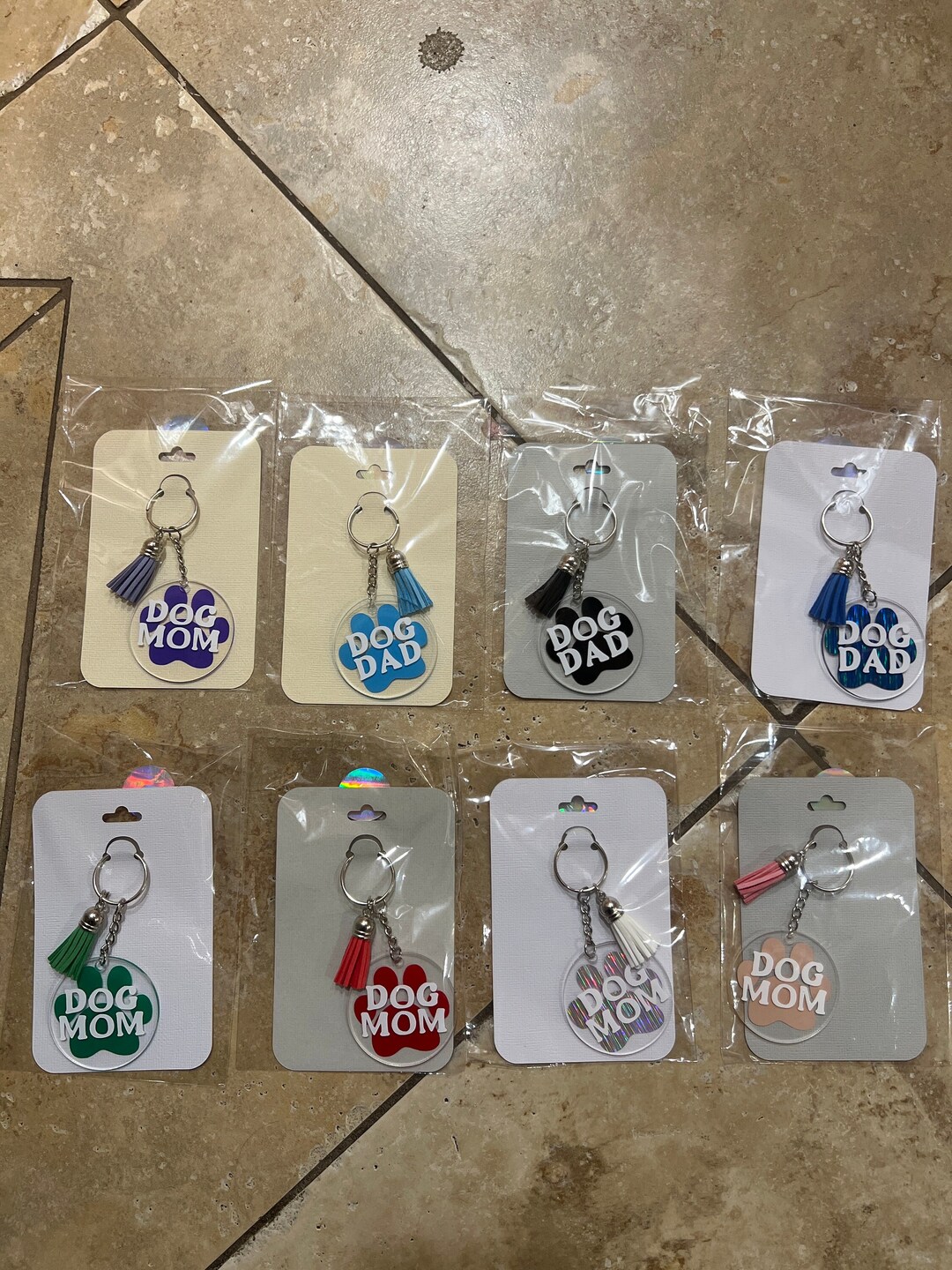Dog Mom or Dog Dad Acrylic Keychains - Etsy