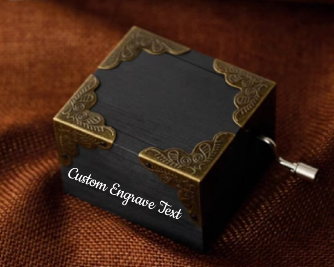 18-note Custom Tune Classic Vintage Blue Hand Crank Music Box - Etsy