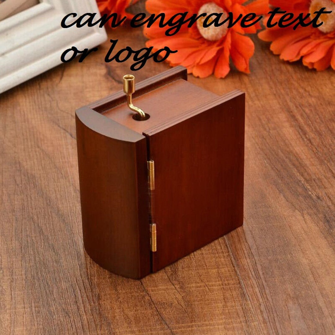 Custom Made Engrave Text or Logo Hand Crank Music Box - Etsy