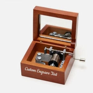 18-notes Gorgeous Flower Wood Hand Crank Music Box | Custom Engraving ...