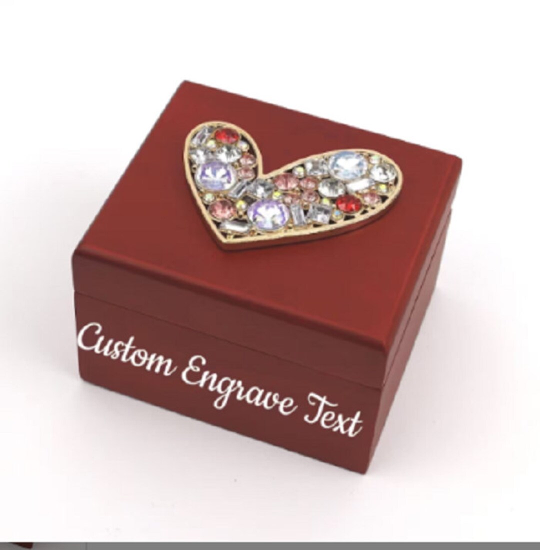 Custom Engraved Valentine's Day Music Box: Colorful Heart, 70 Tunes - Etsy