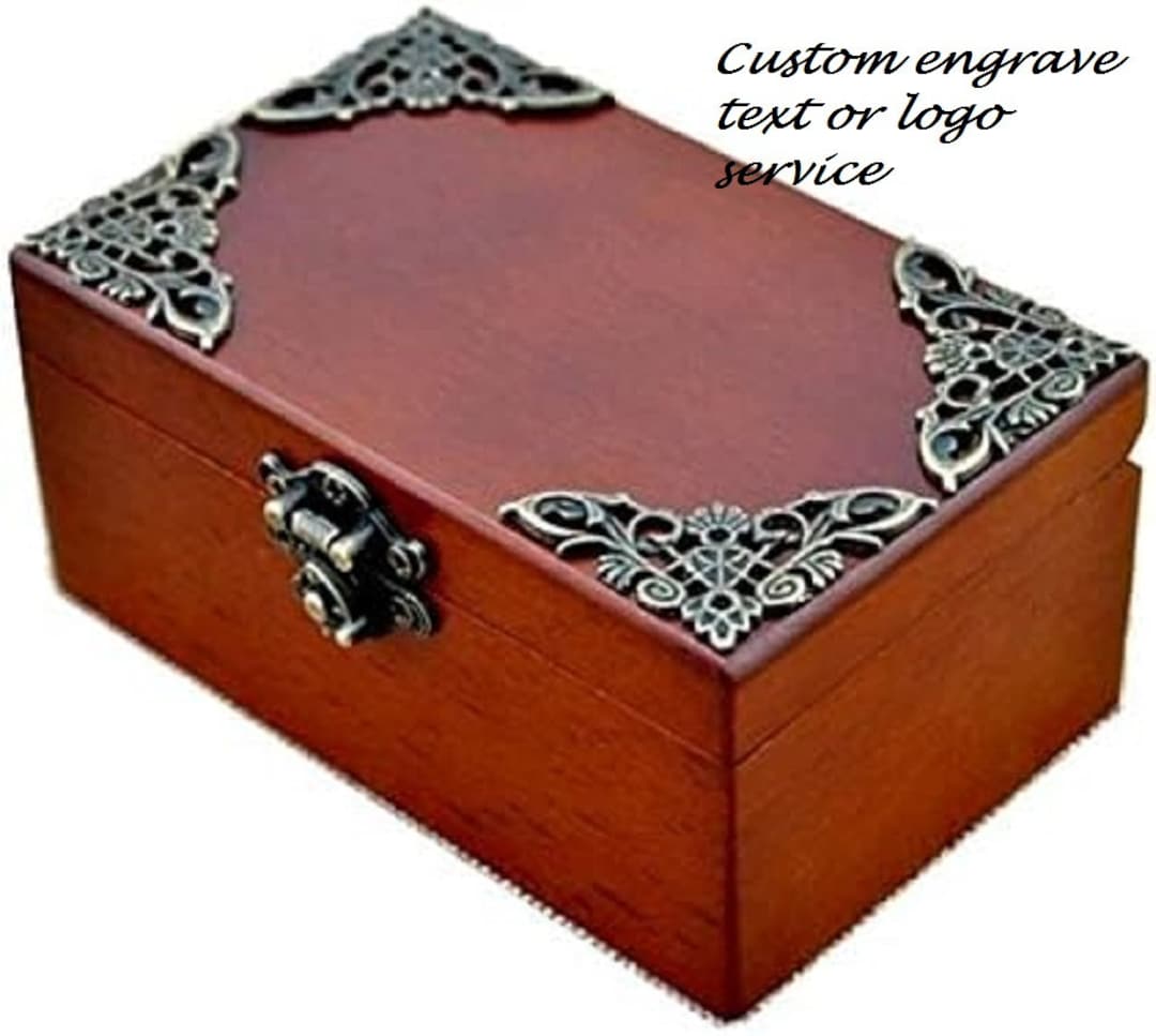 Brown Rectangle Vintage Custom Engrave Design Wind up Music Box ( 70 ...