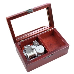 Brown Rectangle Vintage Custom Engrave Design Wind up Music Box ( 70 ...