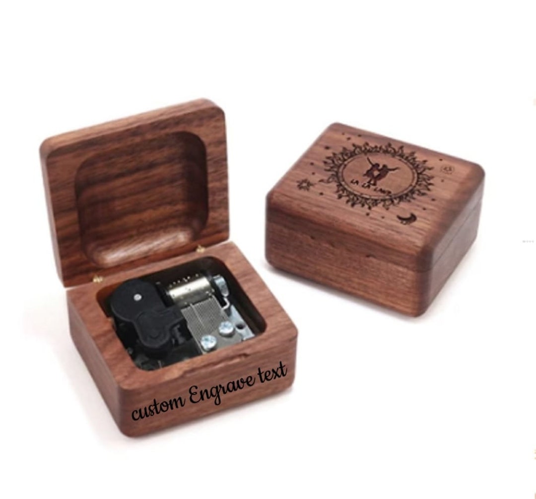 City of Stars Walnut Custom Engrave Text 18 Notes Wind up Music Box - Etsy