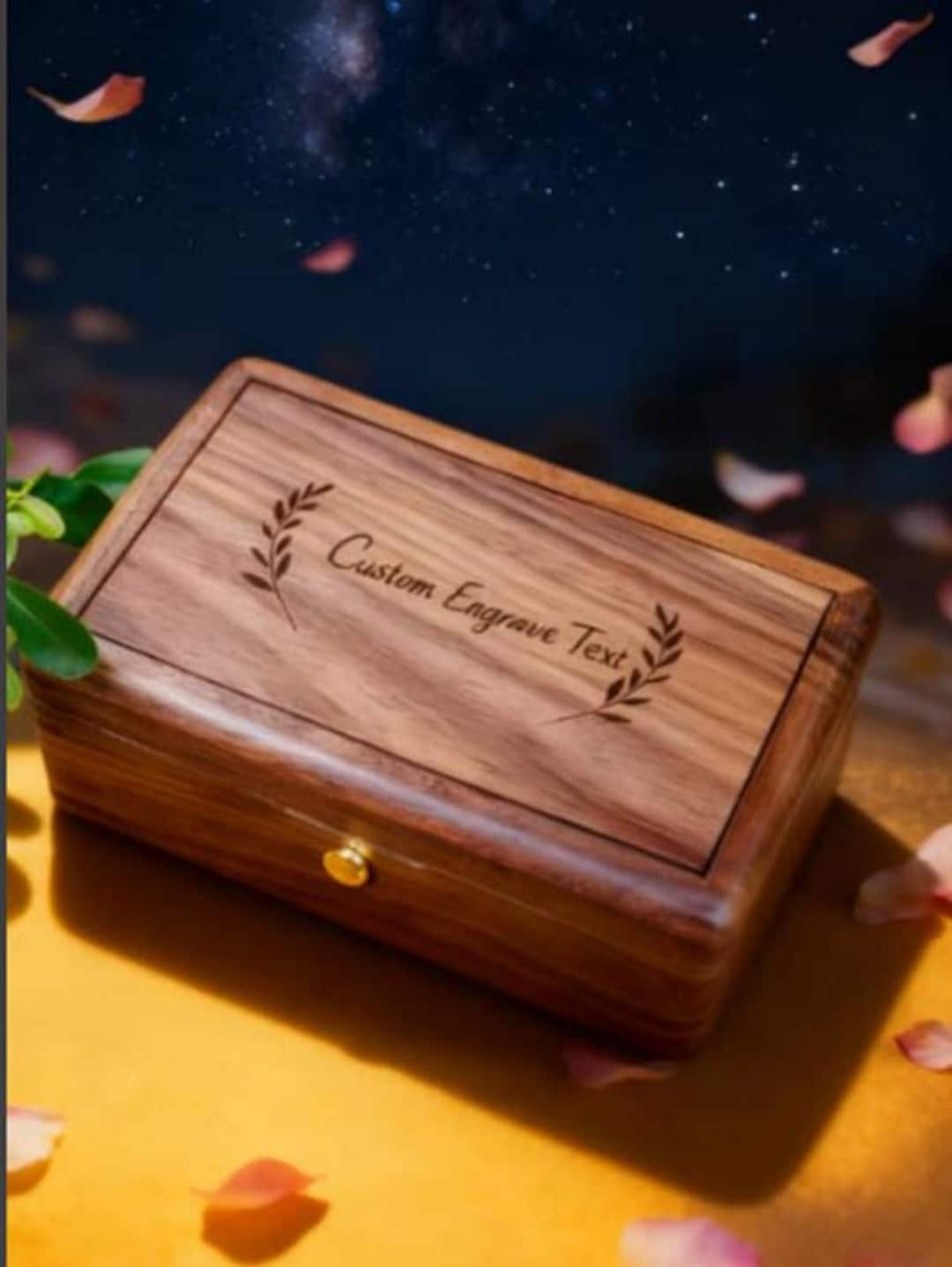 Custom Engraved Walnut Music Box: Anime Songs, Photo Jewelry Box - Etsy