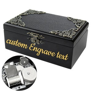 Black Vintage Cover Rectangle Music Box 70 SONGS TUNE - Etsy