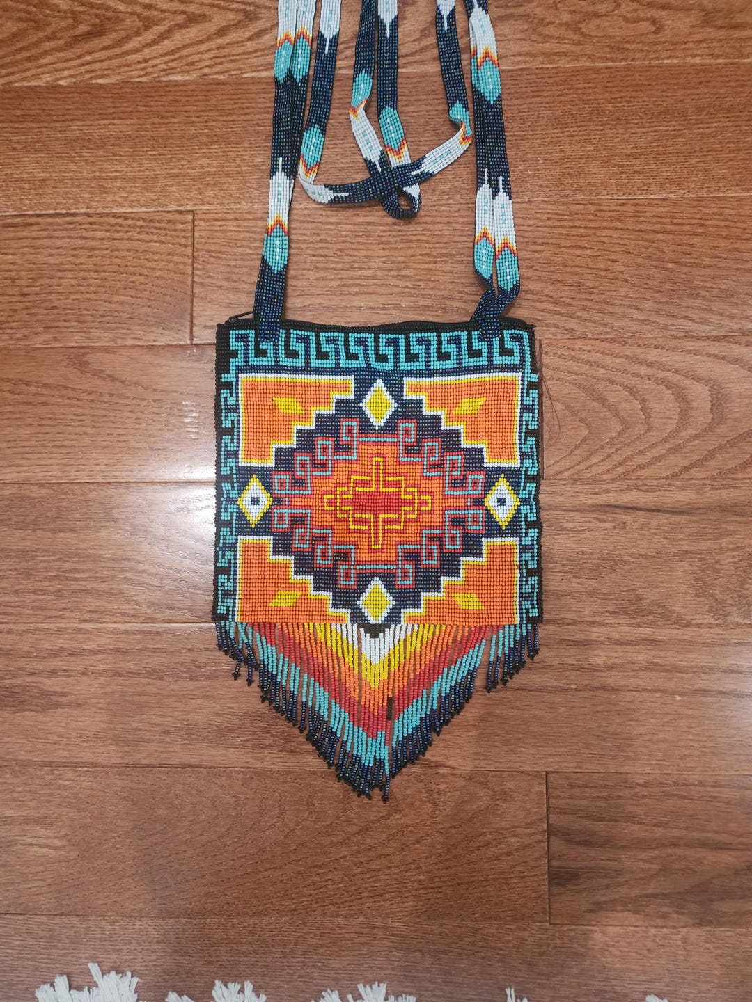 Loom Beaded Purse With 2 Peyote Stitched Carrying Straps - Etsy