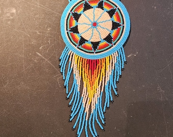 Beaded Medallion Necklace - Etsy