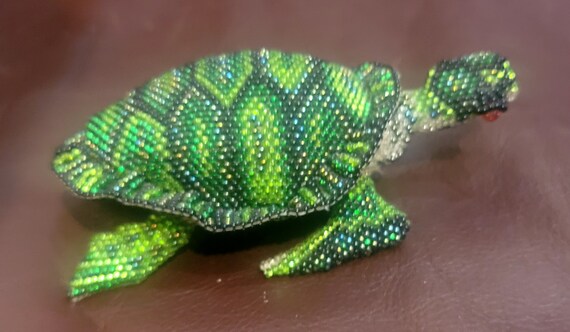 Peyote Stitched Turtle Medium Art & Collectibles Figurines Sculpture ...