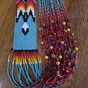 Loom Beaded Necklace With a Waterbird Design. - Etsy