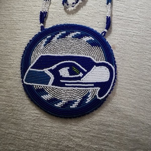 Applique Beaded Seahawk Necklace - Etsy