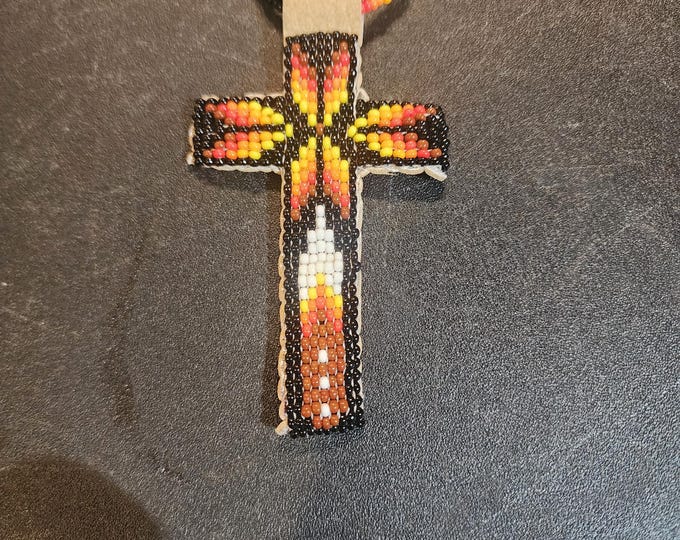 Loom Beaded Cross Necklace - Etsy