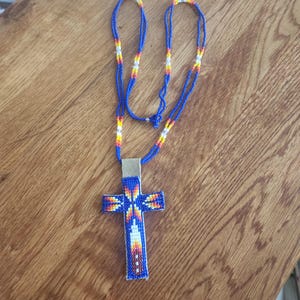 Loom Beaded Cross Necklace - Etsy