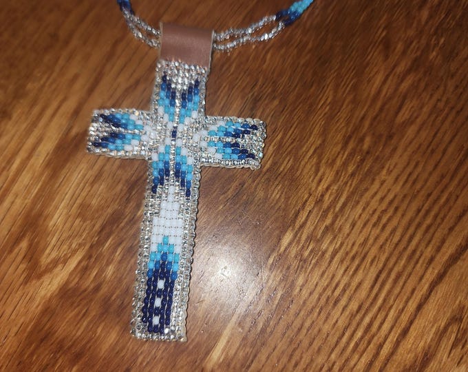 Loom Beaded Cross Necklace - Etsy